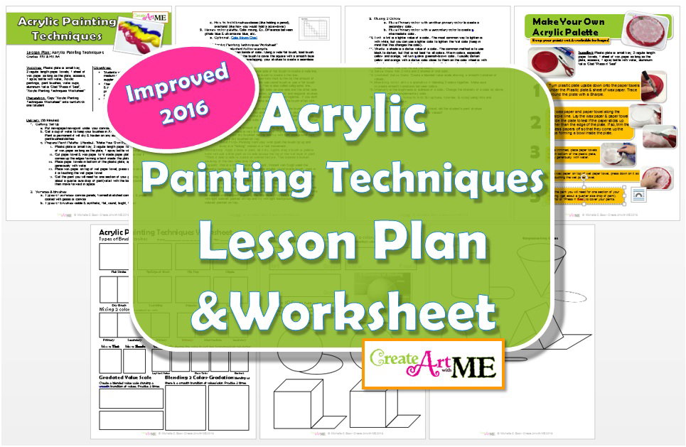 Acrylic Painting Techniques Lesson Plan Worksheet Create Art With Me