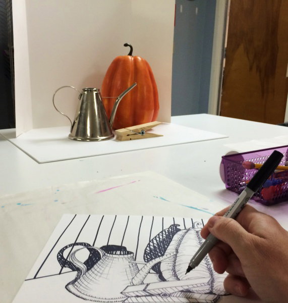 Cross-Hatching Still Life WC Ptg (2) - Create Art with ME