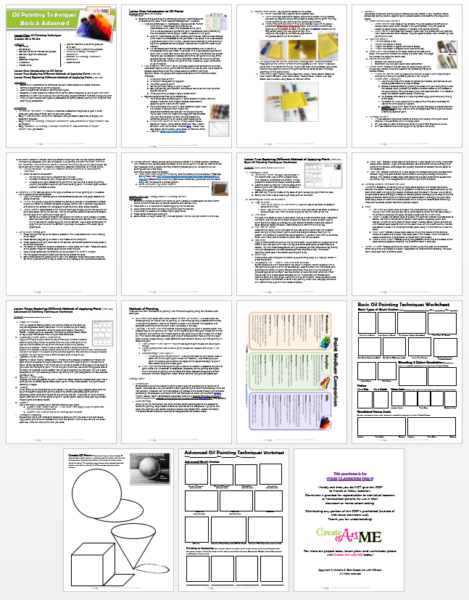 Oil Painting Techniques Basic Advanced Lesson Plans Worksheets
